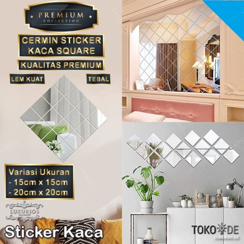 Jual STICKER CERMIN KACA KOTAK 20cm | Shopee Indonesia