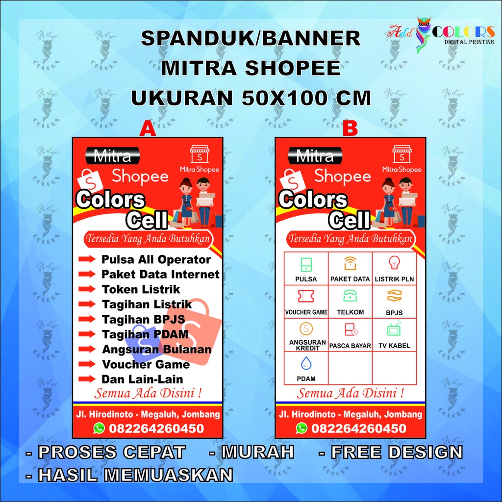 Jual Banner/Spanduk Mitra Shopee Ukuran 50x100 cm Dapat 2 | Shopee Indonesia