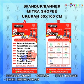 Jual Banner/Spanduk Mitra Shopee Ukuran 50x100 cm Dapat 2 | Shopee Indonesia