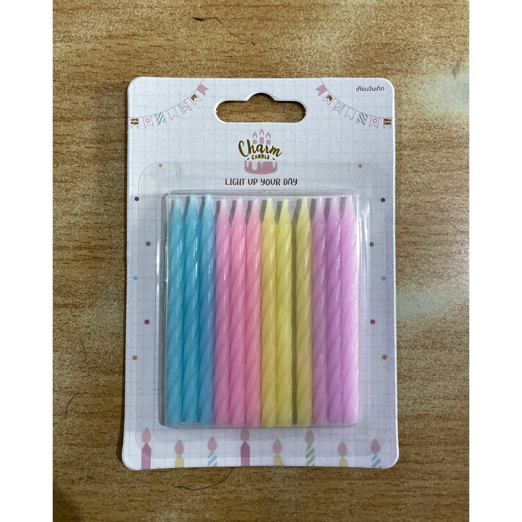 Jual Lilin ulir batang no (5) pastel colour 12 pc pack | Shopee Indonesia