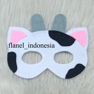 Jual Topeng Hewan Ternak Sapi Perah Corak Hitam Topeng Bahan Flanel ...