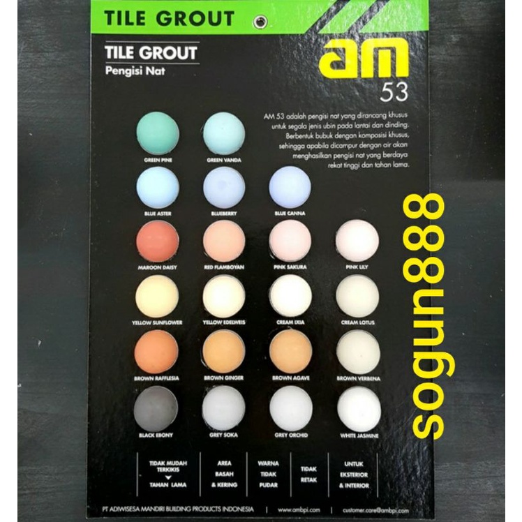 Jual AM 53 semen nat keramik. pengisi nat. tile grout. semen warna ...
