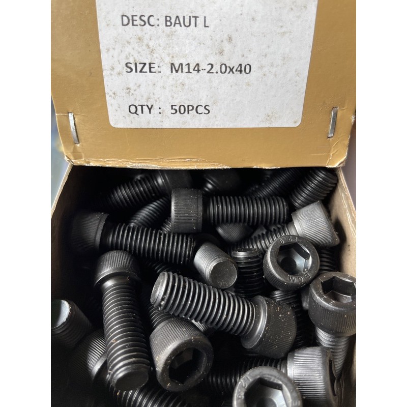 Jual BAUT L HITAM M14 x 40 P2.00 - BAUT L HITAM BAJA KUNCI 22 PJG 4 CM DRAT KASAR | Shopee Indonesia