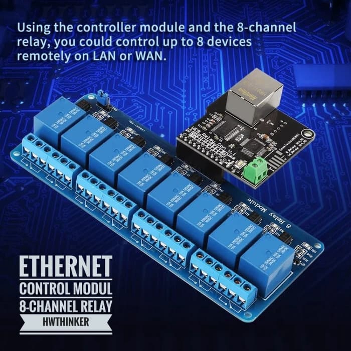 Jual Ethernet Remote Control with 8 Channel Relay Switch LAN Web Server ...