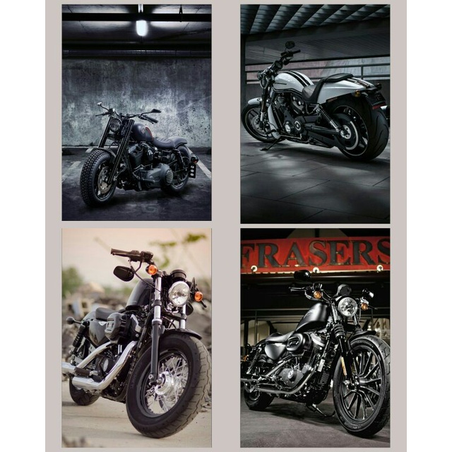 Jual 4 Poster Motor Harley Davidson Ukuran A3 Free 1 Poster | Shopee ...