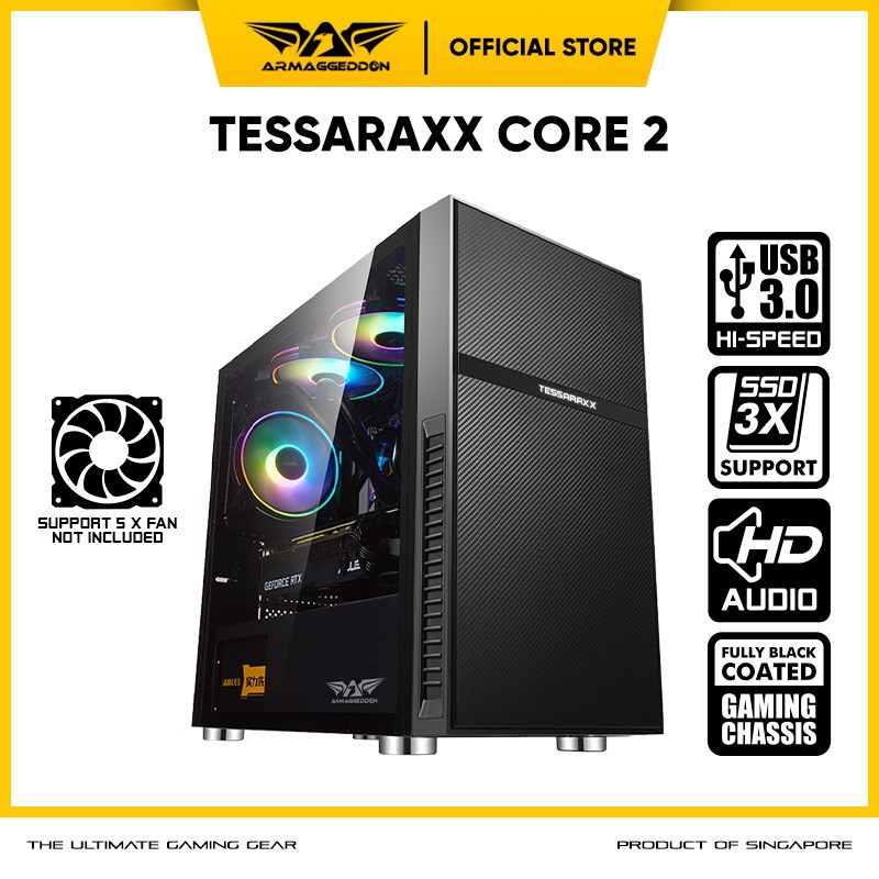 Armaggeddon Tesseract Core 2 See Thru Side Panel Micro ATX Pro Gaming ...