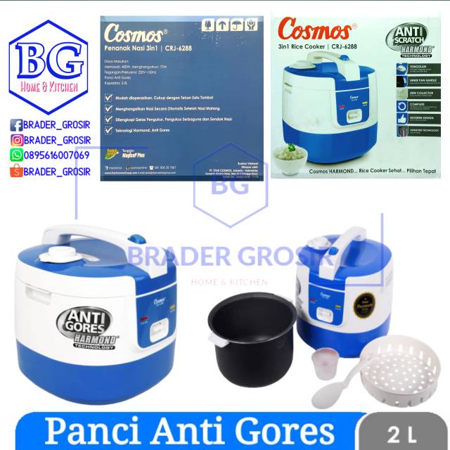 Jual Cosmos Harmond CRJ-6288 Rice Cooker 2 L (blue) Indonesia|Shopee ...