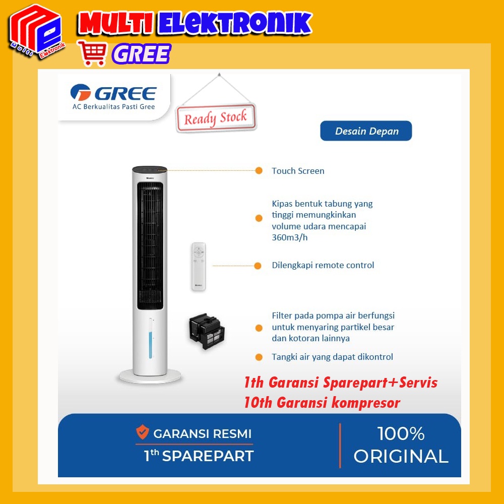 Jual GREE Smart Tower Fan Air Cooler GTA-ACOOL4 Penyejuk Udara Portable ...