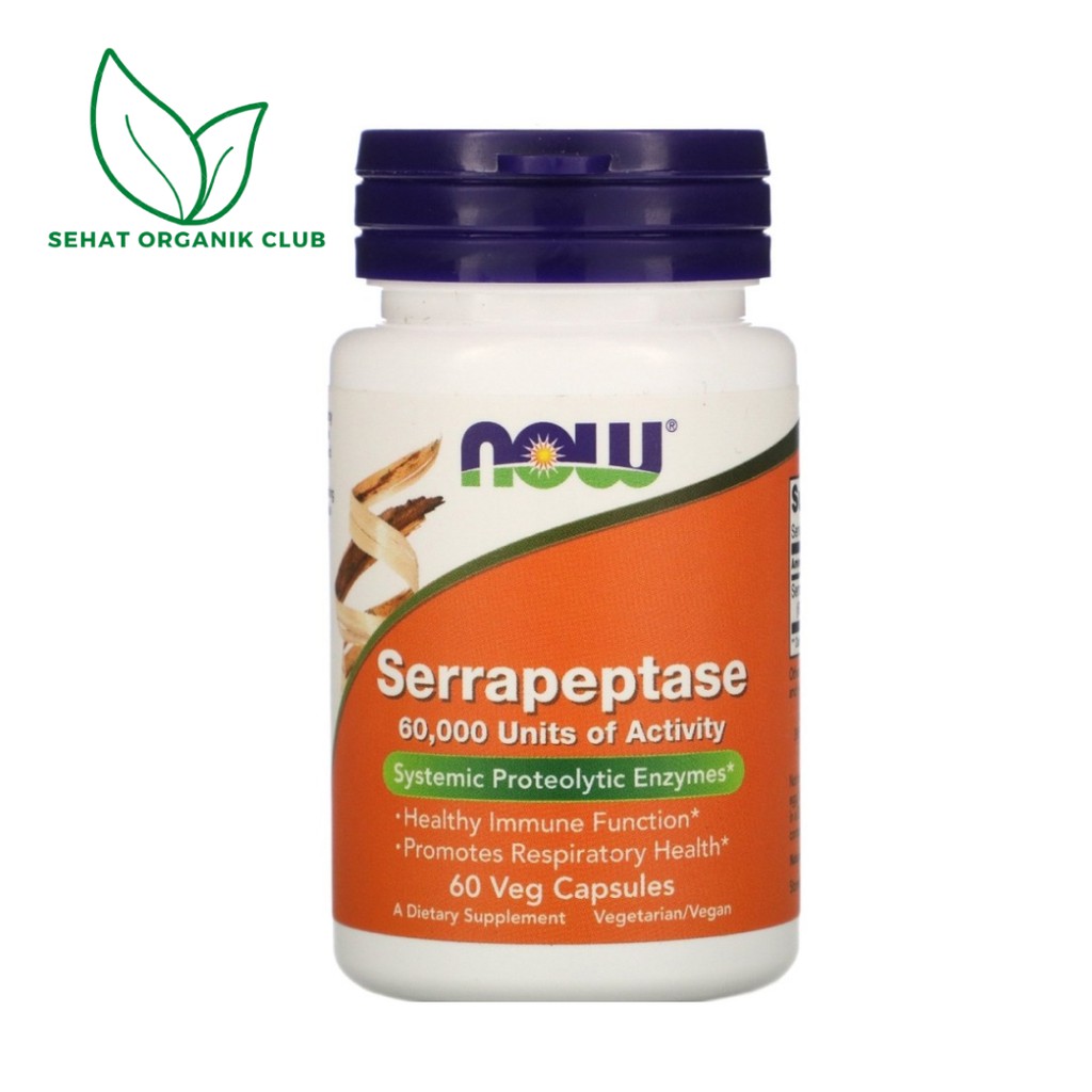 Jual Now Foods Serrapeptase 60 Veg Capsules - SEHAT ORGANIK CLUB ...