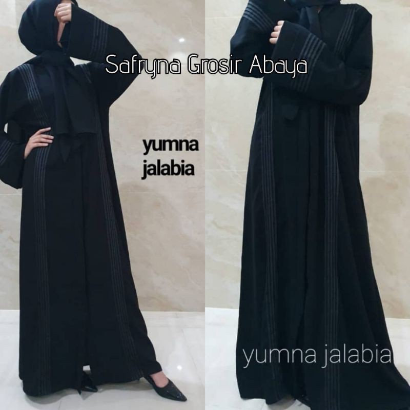 Jual Gamis Abaya Arab Hitam Abaya Polos Kombinasi Bisban Dress Abaya ...