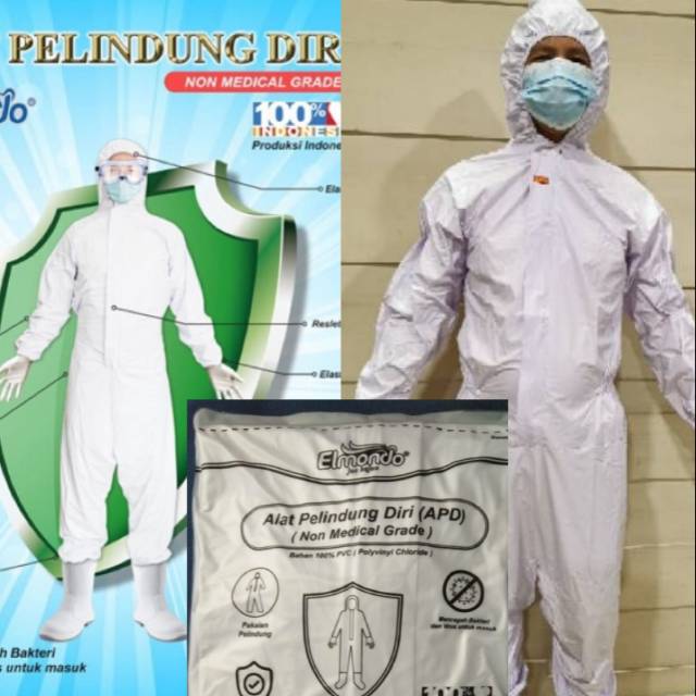 Jual Pakaian APD hazmat putih pvc pelindung diri | Shopee Indonesia