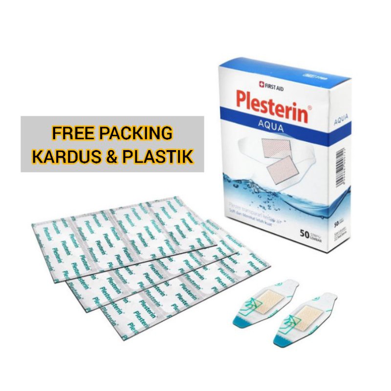 Jual PLESTER LUKA ANTI AIR PLESTERIN AQUA ISI 50 PCS | Shopee Indonesia