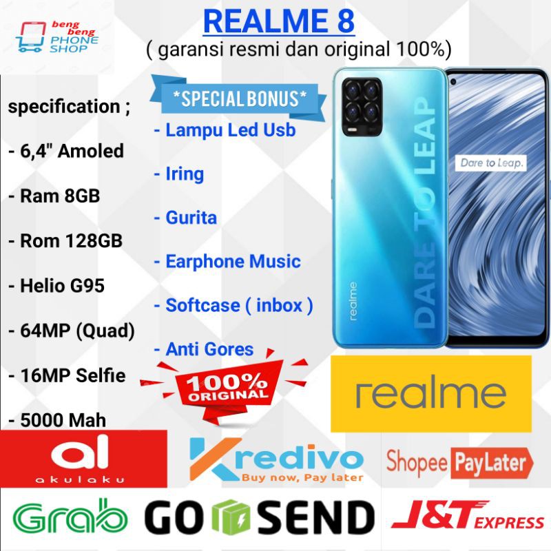 Jual REALME 8 5G | 4G NFC RAM 8GB 128GB GARANSI RESMI - BONUS | Shopee Indonesia