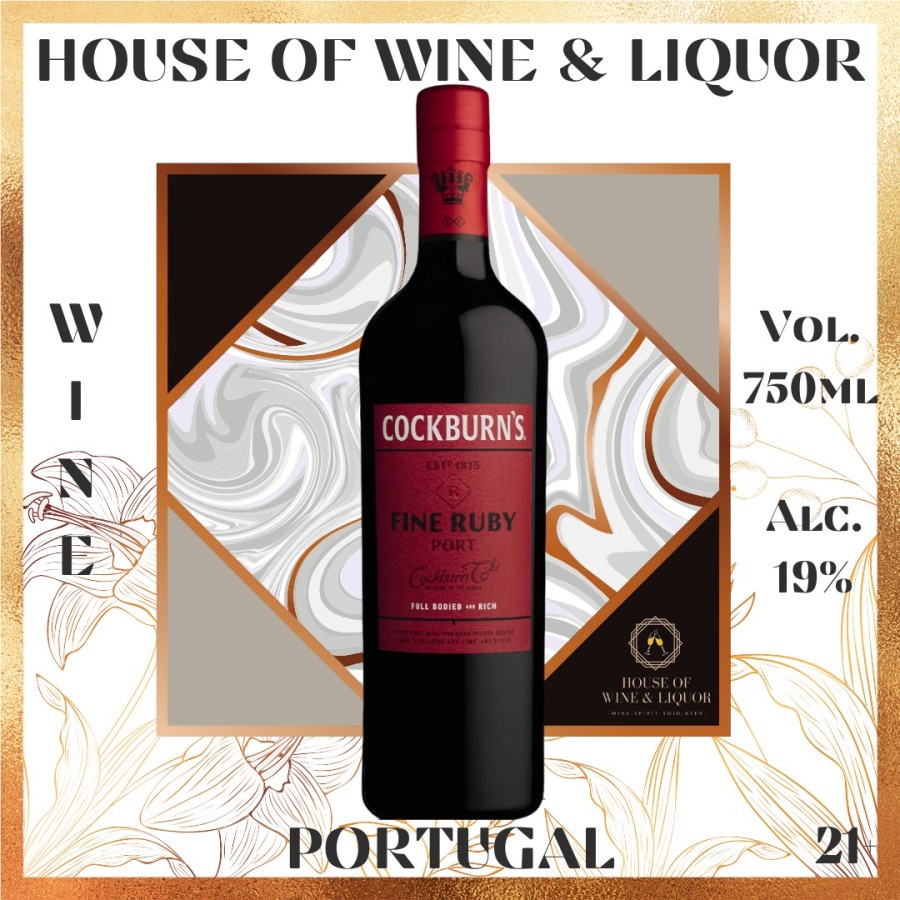 Jual Cockburns Fine Ruby 750 ml ( Sweet Port Wine ) | Shopee Indonesia