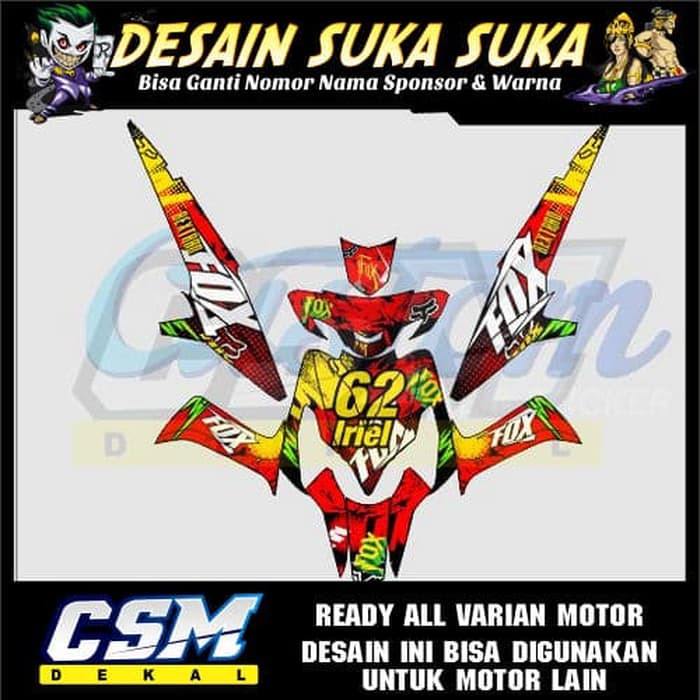 Jual 746 DEKAL DECAL MOTOR XEON KARBU / RC STIKER STICKER STRIPING BODY ...