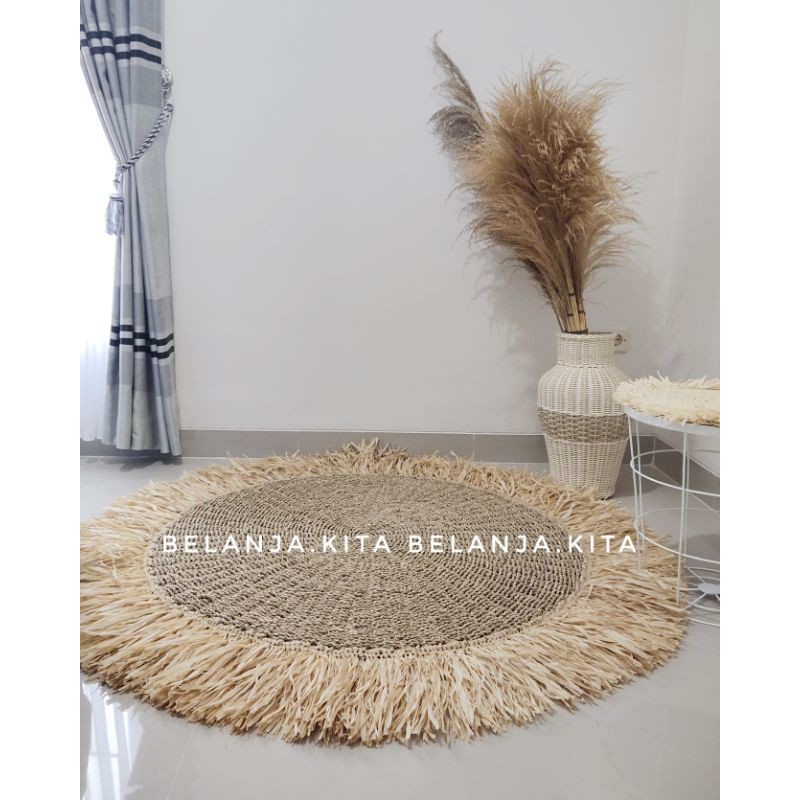 Jual karpet rug seagrass plus rumbai elegant!! Indonesia|Shopee Indonesia