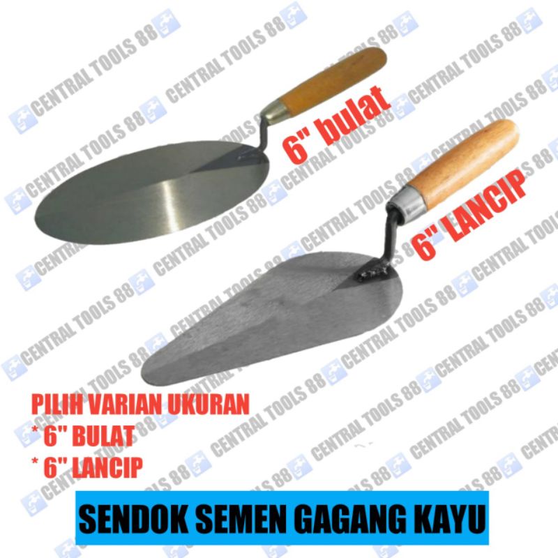 Jual SENDOK SEMEN 6 INCH LANCIP DAN BULAT SENDOK TUKANG / SENDOK SEMEN ...