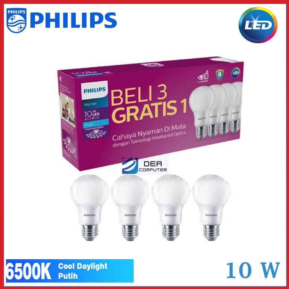 Jual Philips Lampu LED 10Watt, 10W, 10 Watt, 10 W ( Paket 3 FREE 1 ...