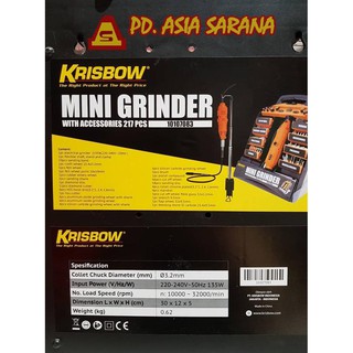 Jual Mesin Mini Die Grinder Tuner Set 217 Pcs KRISBOW / Gerinda Bor ...