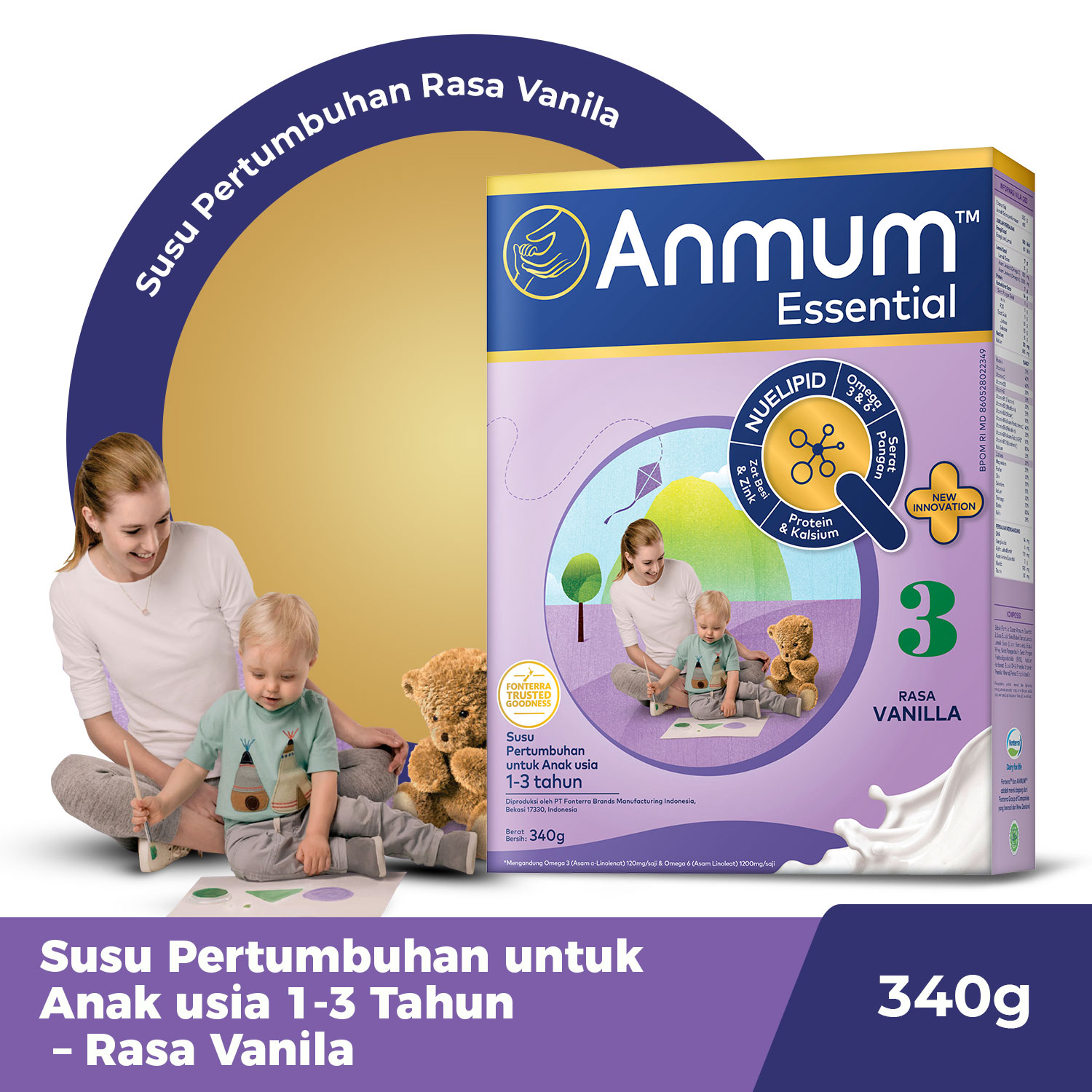 Anmum Essential 3 Vanilla 340 gr - Susu Pertumbuhan Anak Usia 1-3 tahun ...
