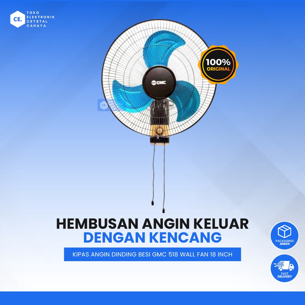 Jual Kipas Angin Dinding Besi GMC 518 Wall Fan 18 Inch Alat Penyejuk ...