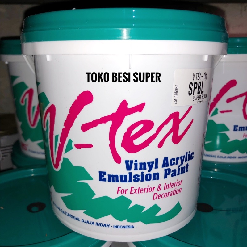 Jual Cat tembok luar dan dalam warna HITAM SUPER BLACK merk VTEX ukuran ...