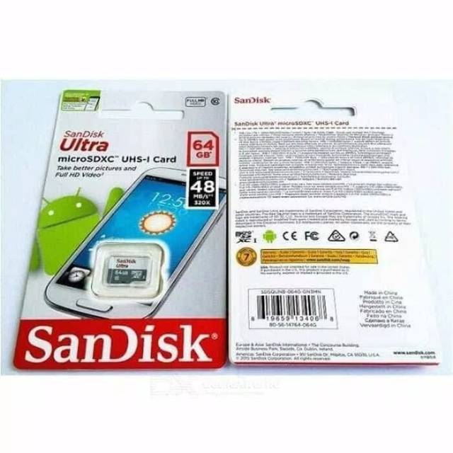 PROMO MURAH MMC SANDISK 64GB MEMORY CARD MICRO SD CARD SANDISK ULTRA 64 ...