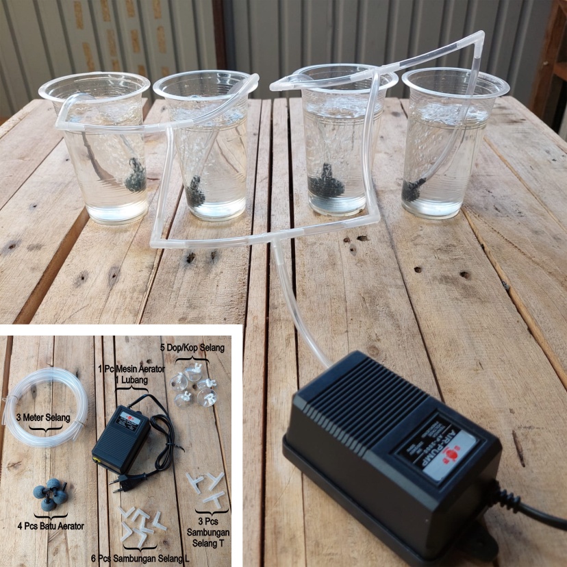 Jual Paket Lengkap Mesin Aerator Gelembung Udara 1 Lubang 4 Cabang ...
