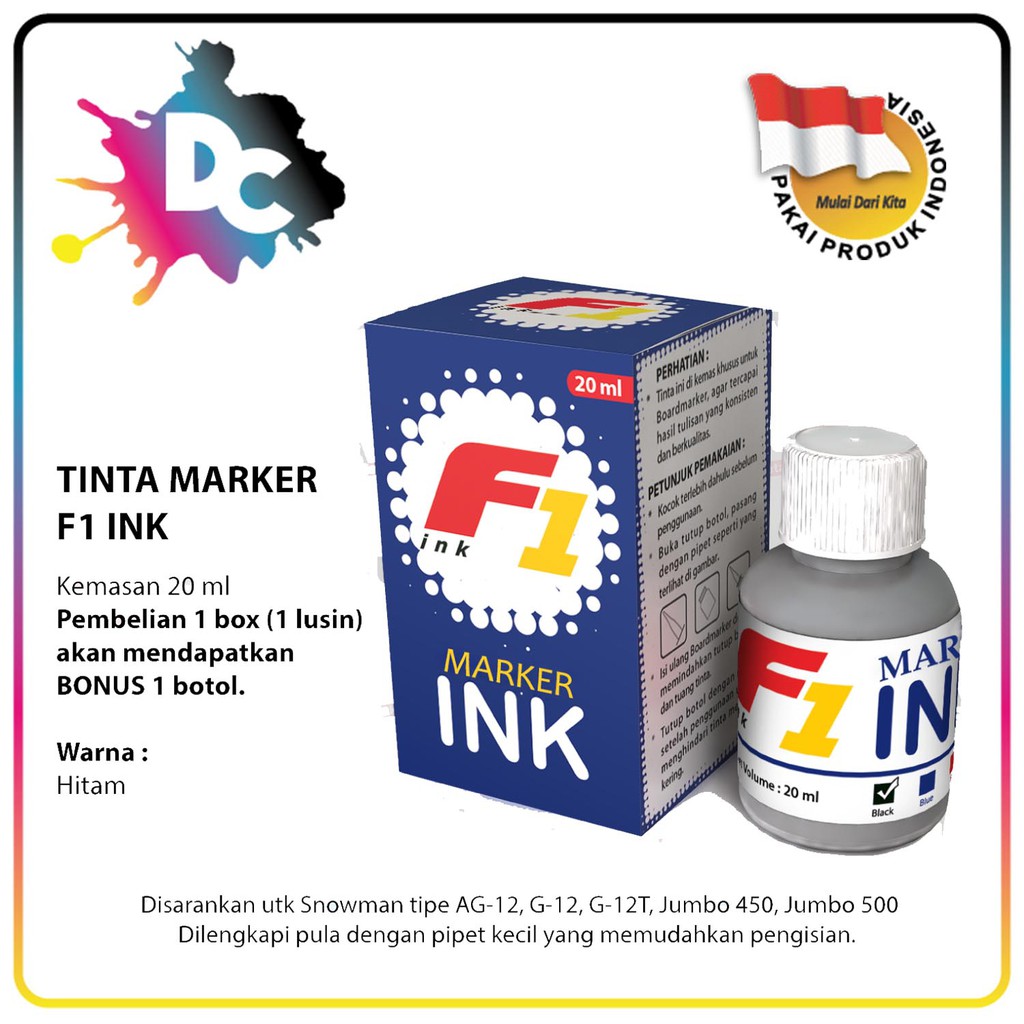 Jual Tinta Isi Ulang Spidol Marker F1 Ink 20ml Hitam | Shopee Indonesia