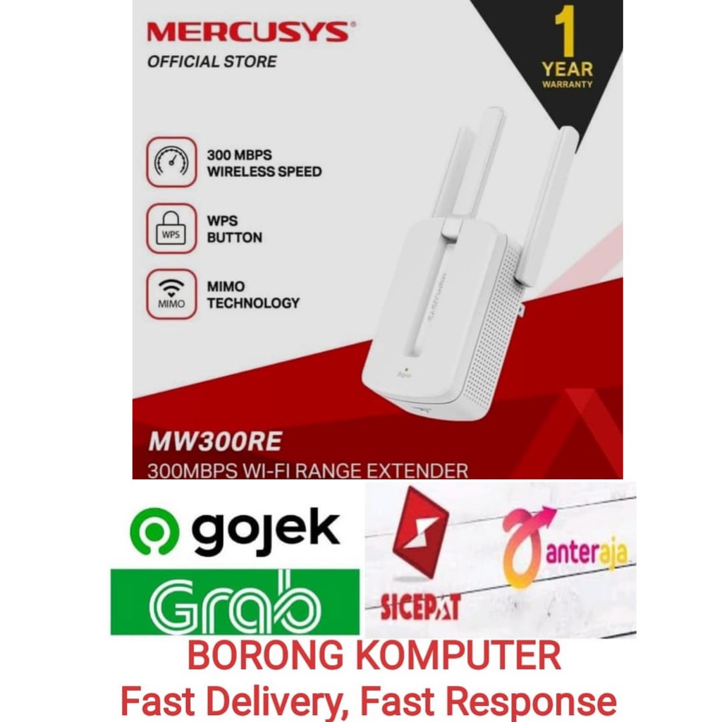 Jual Mercusys 300mbps Wifi Range Extender Indoor MW300RE Mercusys ...