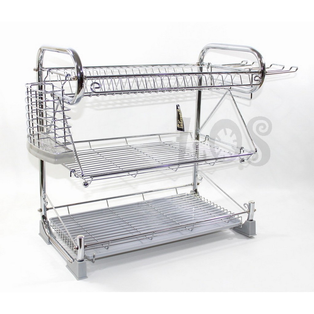 Jual SHENARLARIS168 - RAK PIRING STAINLESS RAK PIRING 3 SUSUN RAK ...
