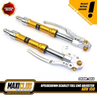 Jual Variasi Honda ADV 150 Shock Depan Upsidedown Upside Down USD Full CNC ADJUSTER SCARLET ADV ...