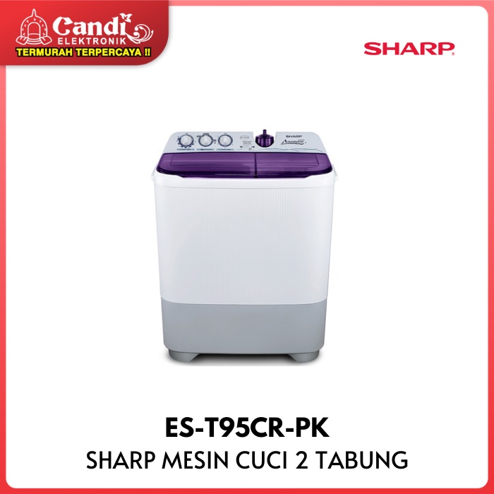 Jual SHARP Mesin Cuci 2 Tabung Kapasitas 9 Kg ES-T95CR-PK | Shopee Indonesia