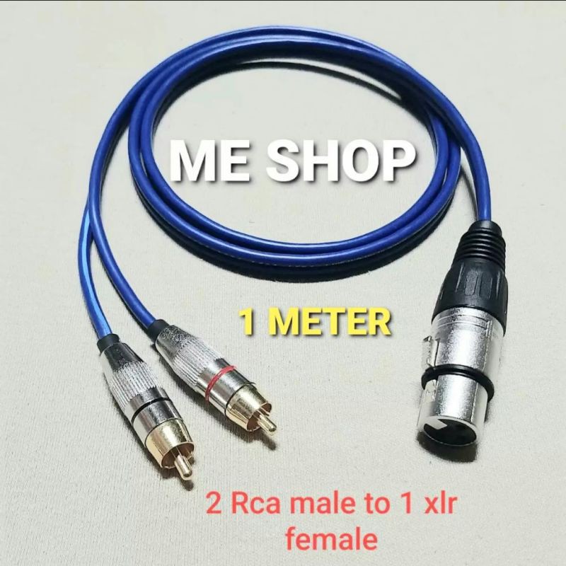 Jual kabel audio rca female 2 rca to 1 jack xlr female | Shopee Indonesia