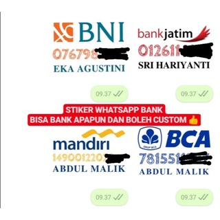 Jual GRATIS ONGKIR!! CUSTOM STICKER REKENING WA ( Whatsapp ) | Shopee ...