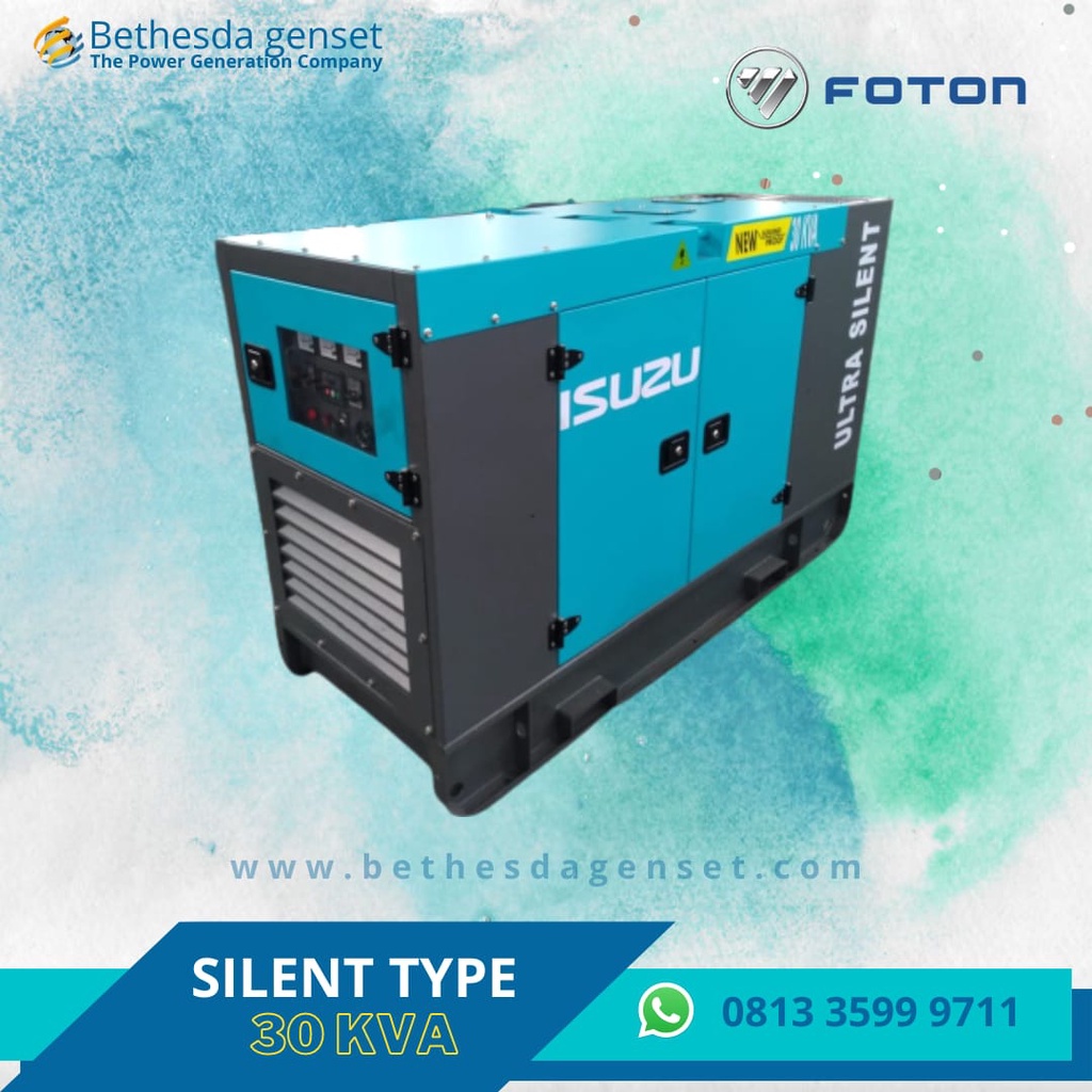 Jual Genset Isuzu silent type 30 kva 3 phase Indonesia|Shopee Indonesia