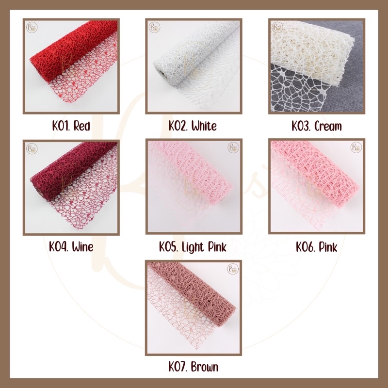 Jual Kertas Jaring Buket Bunga 1 Roll Korean Jaring Spider Roll Mesh ...