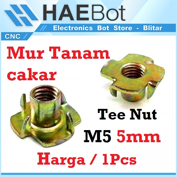 Jual [HAEBOT] Mur Tanam Nut Insert Tee T Cakar 5mm M5 Rumahan Baut Kayu ...