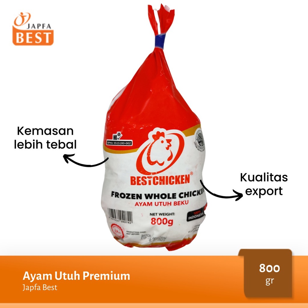 Jual Ayam Utuh Premium / Ayam Karkas / 0,8 Kg Japfa Best | Shopee Indonesia