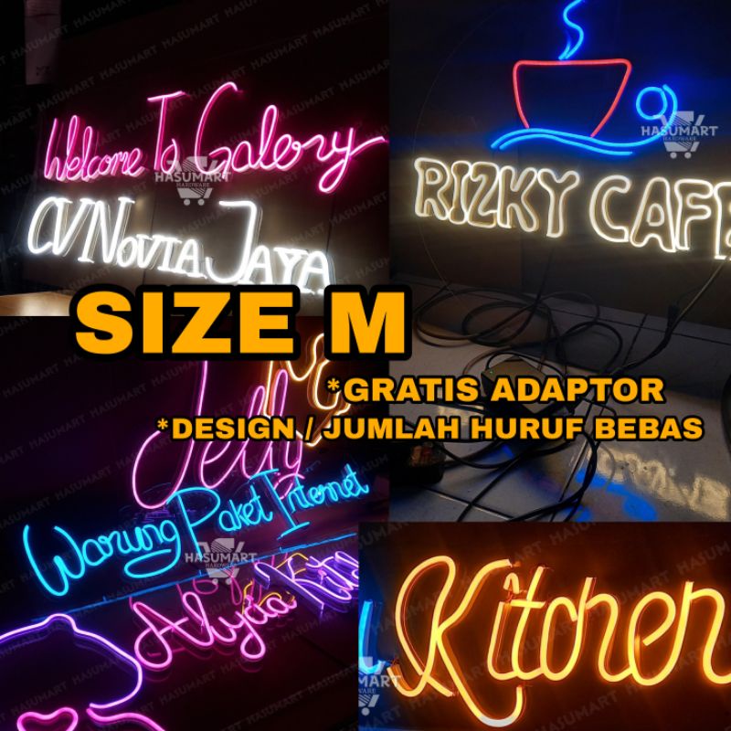 Jual Lampu Neon Sign Custom LED Flex Size M/Sedang (Design & Jumlah ...