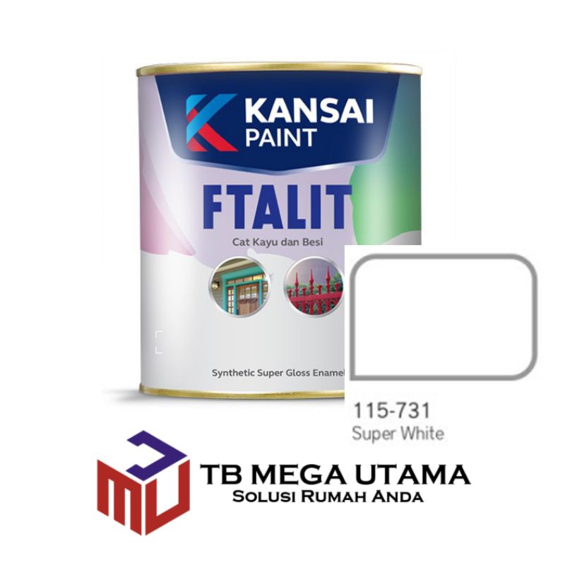 Jual Cat Ftalit 731 Super White Gloss 1 kg | Kansai Paint Cat Kayu dan ...