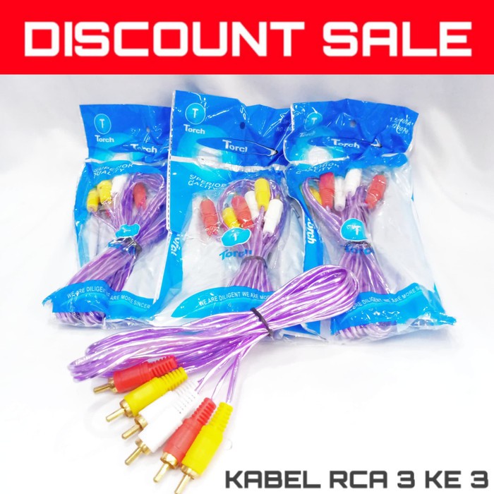 Jual KABEL AUDIO RCA 3 ke 3 3 X 3 Male To Male RCA 1,5 3 5 meter MURAH ...