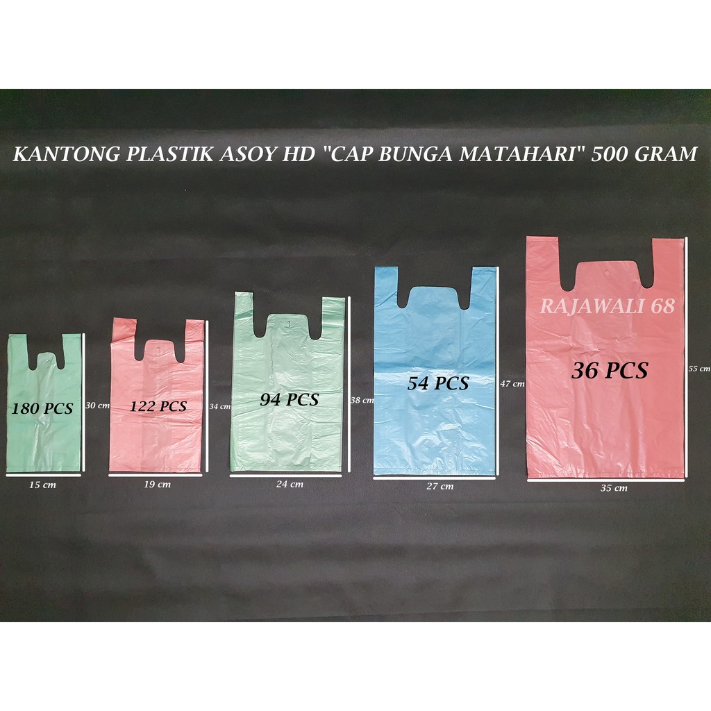Jual Kantong Plastik Kresek Asoy Warna HD 500 Gram "CAP BUNGA MATAHARI ...