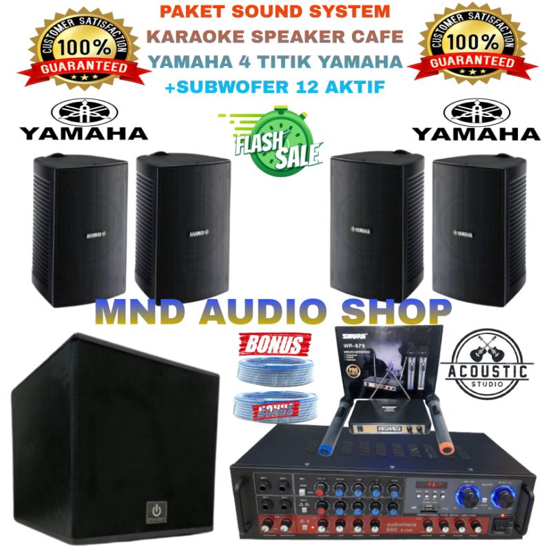 Jual paket sound system karaoke speaker yamaha vs6 / 4titik + subwofer aktif 12inch | Shopee ...