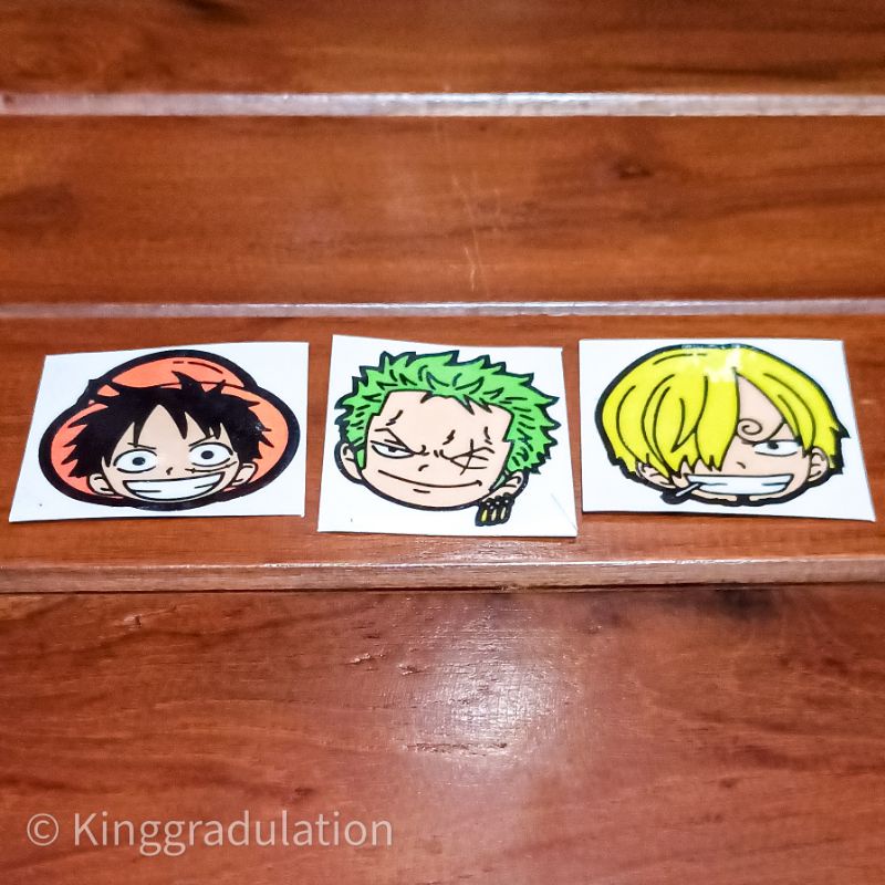 Jual Sticker - One Piece Face 4.5 Cm (Luffy, Sanji, Roronoa Zoro ...
