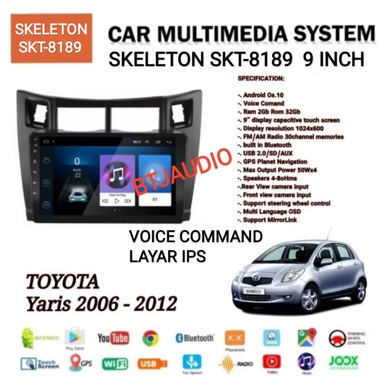 Jual HEAD UNIT ANDROID MERK SKELETON OEM TOYOTA YARIS 2004 - 2012 LAYAR ...