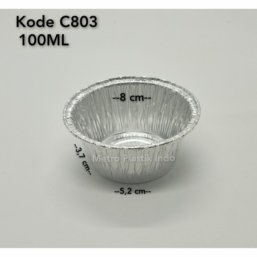 Jual Aluminium Foil Cup 100ml c803 Wadah Aluminium Roti Kue Mini 100 ml | Shopee Indonesia