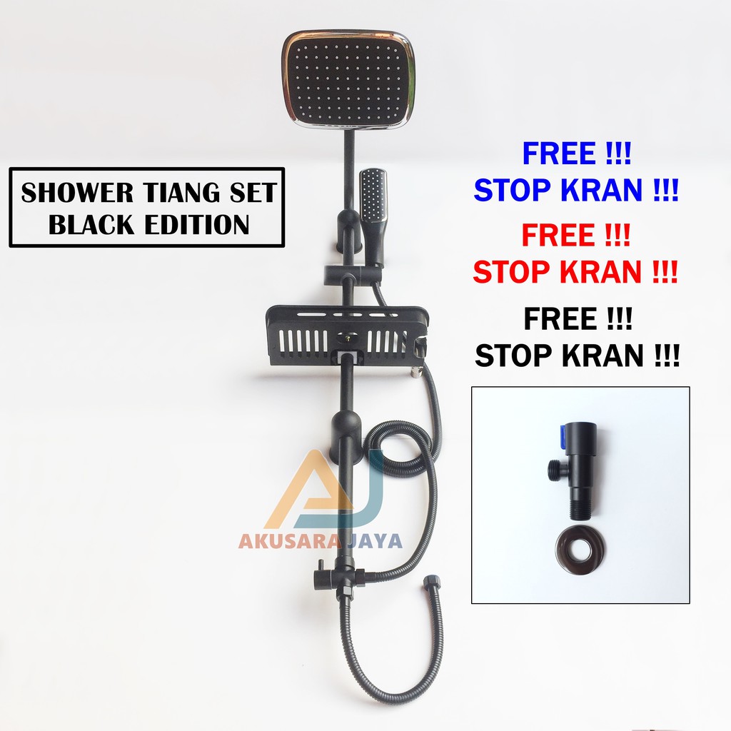 Jual Shower Tiang SET / Shower Mandi Tiang - KOTAK BLACK EDITION | Shopee Indonesia