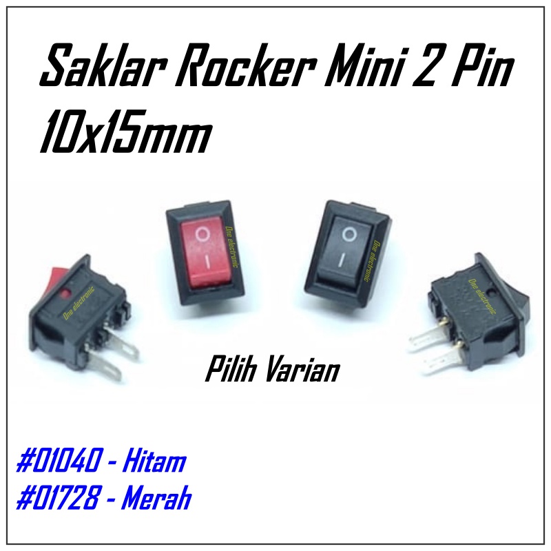 Jual Saklar Mini Power 10x15mm Switch Rocker 2 kaki on off Listrik Dc ...