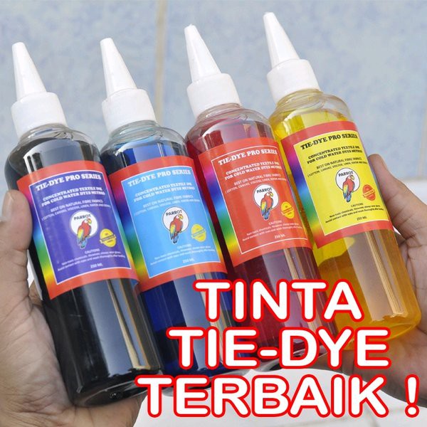 Jual Terbaru 4 BOTOL @250 ml PARROT PEWARNA TIE-DYE / Pewarna kain ...